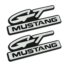 1994-1995 Mustang GT Chrome & Black Fender Side Emblems Badges Pair LH ...