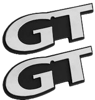 1999-2004 Mustang GT Chrome & Black Fender Side Emblems Pair LH RH ...