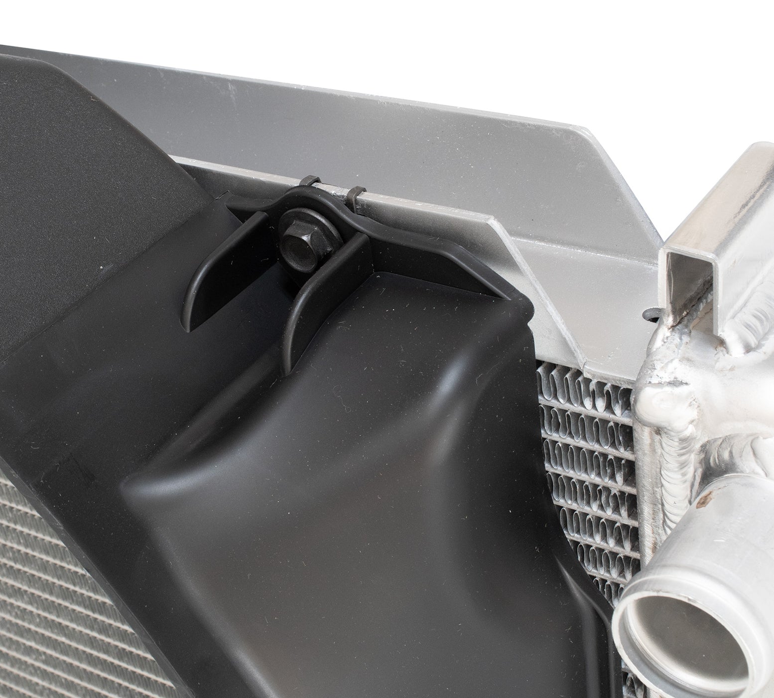 1986-1993 Mustang 5.0L 2-Row 24" Aluminum Radiator w/ Fan Shroud & Blu ...