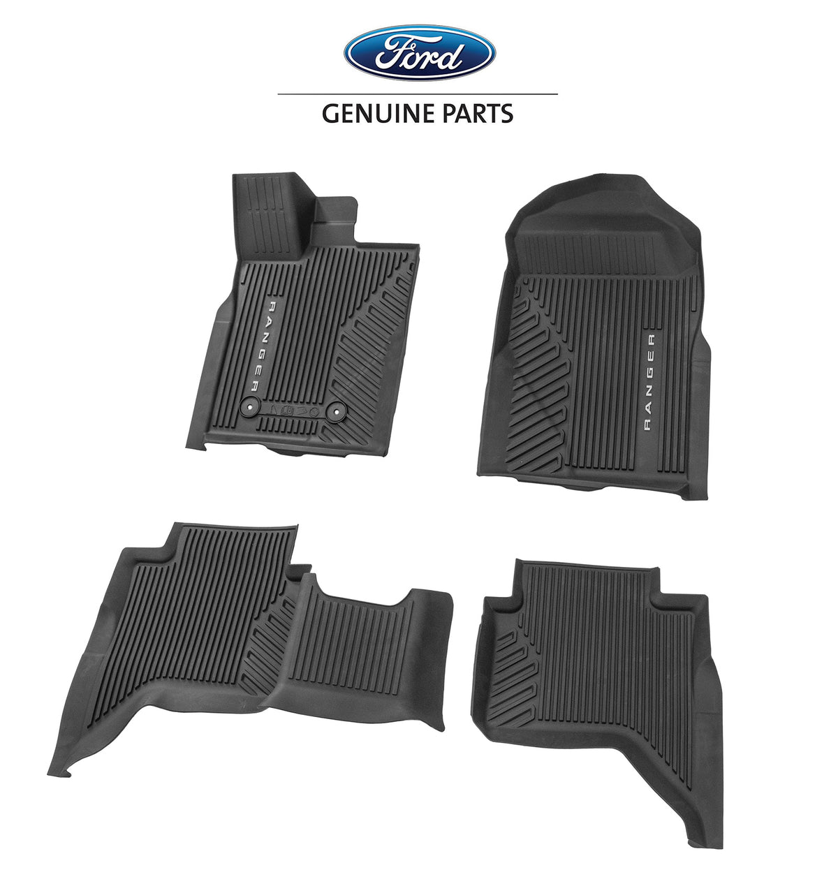 2024-2025 Ranger OEM R1WZ-1613086-AA 4pc Front & Rear Rubber Floor Mat ...