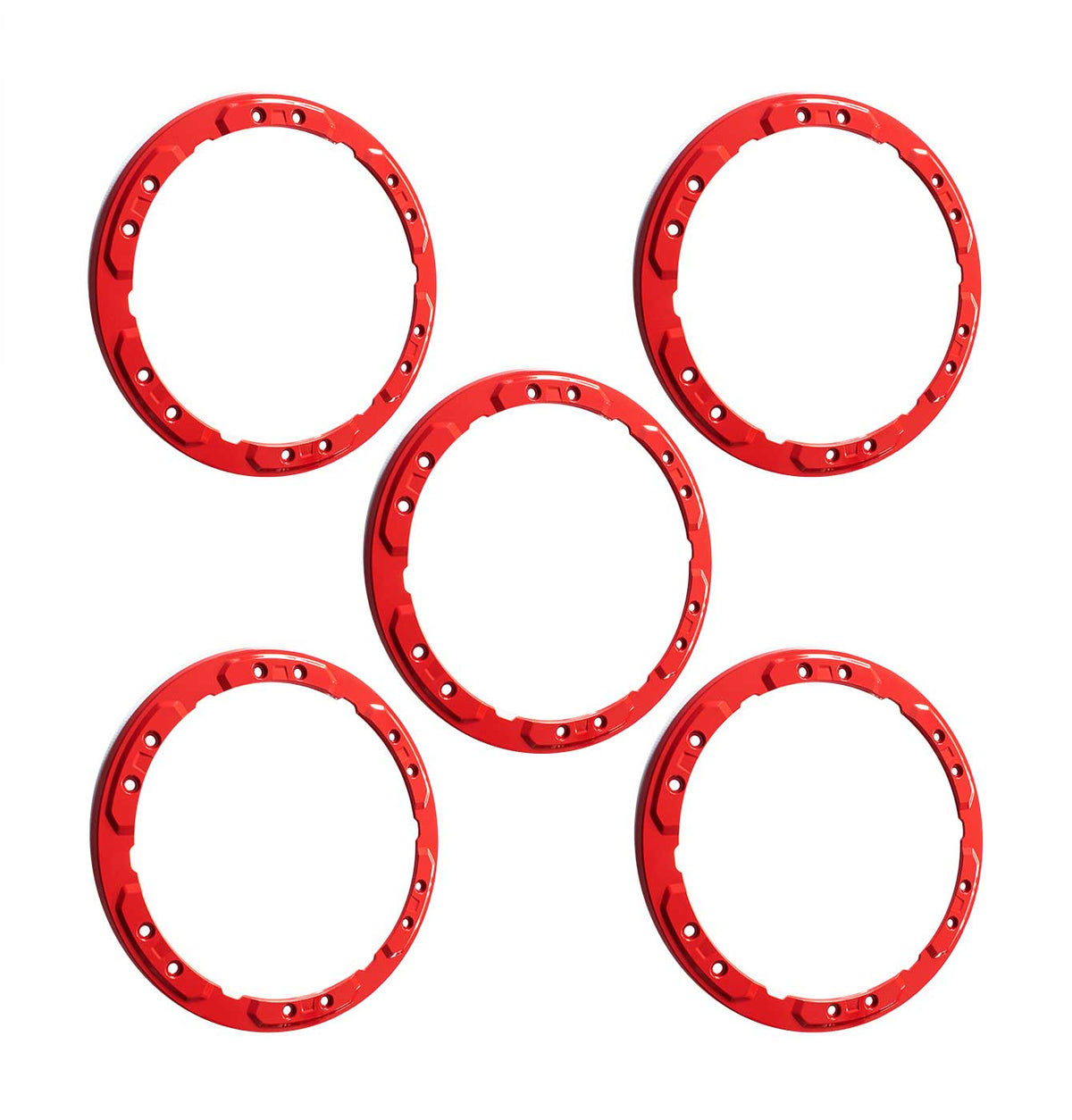 2021-2024 Bronco Ford OEM M-1021K-BLR 5pc Red Bead Lock Wheel Trim Rin ...
