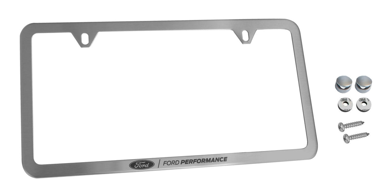 Ford Performance License Plate Frame - Brushed Stainless Steel — Blue ...