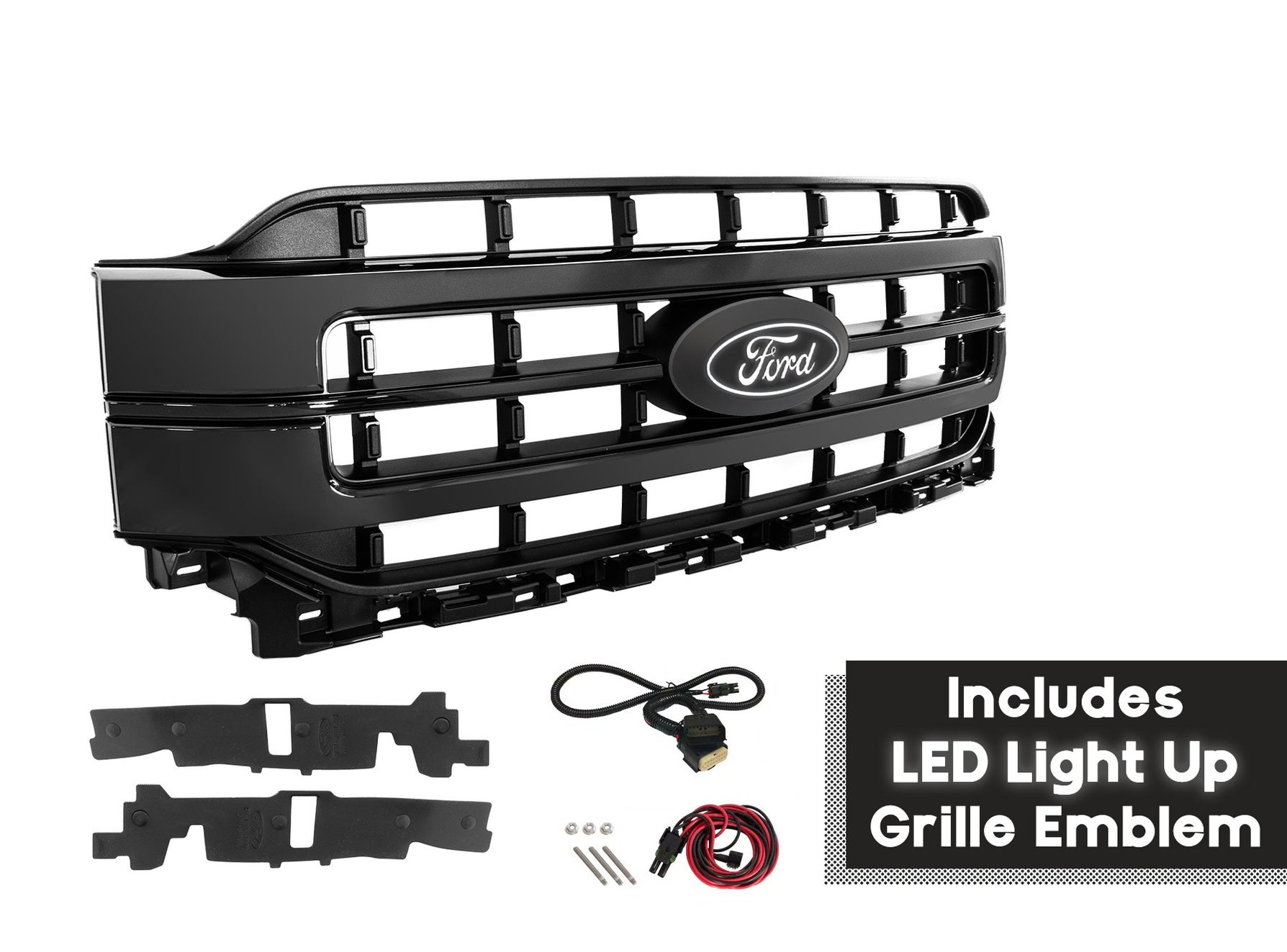 2021-2023 F-150 OEM Black Front Grille w/ LED Light Up Emblem - Fits L ...