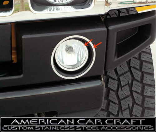 2003-2009 Hummer Humvee H2 Polished Stainless Lower Driving Light Trim ...