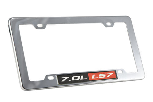 2005-2013 Corvette Z06 Black & Red 7.0L LS7 Emblem w/ Chrome License P ...