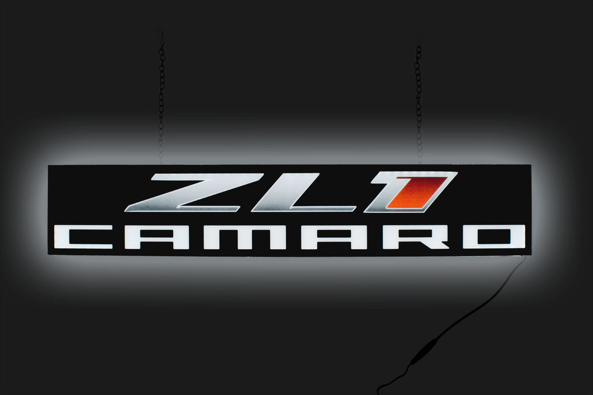 Chevrolet Camaro ZL1 Slim LED Light Up Garage Man Cave Wall Sign 37" x ...