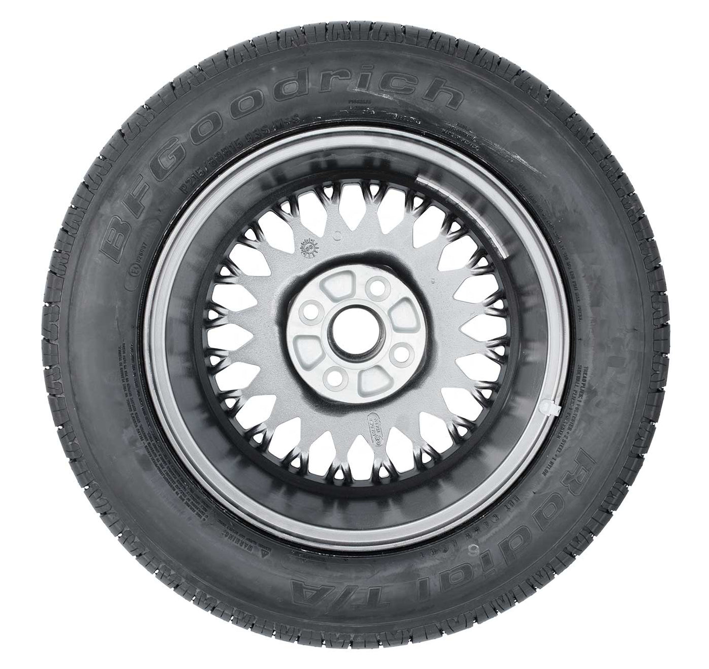 1987-1988 ASC McLaren Mustang OEM Silver Wheels & Tires w/ Center Caps ...