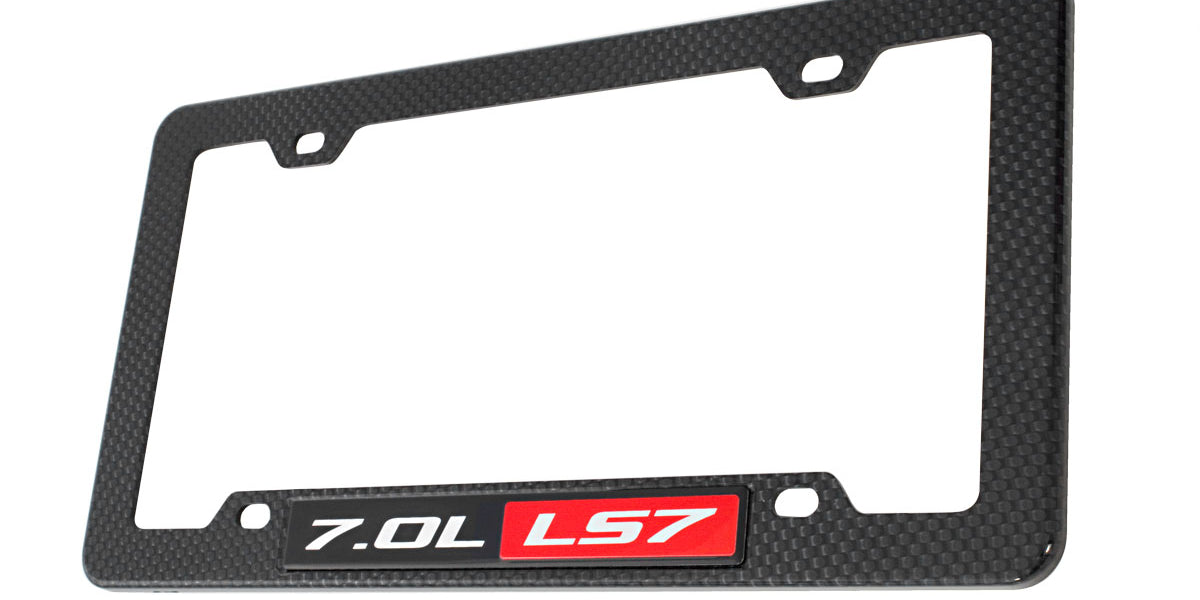 2005-2013 Corvette Z06 7.0L LS7 427 Emblem w/ Carbon Fiber Style Licen ...