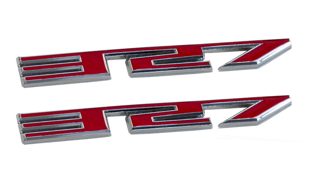 327 Ford Mustang Chrome & Red Metal 5.5" Fender Trunk Emblems Badges P ...