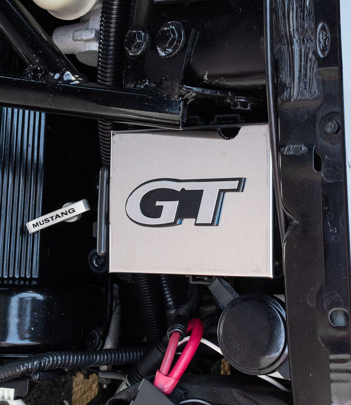 1998-2004 Ford Mustang Polished Chrome Engine Fuse Box Cover w/ GT Emb ...