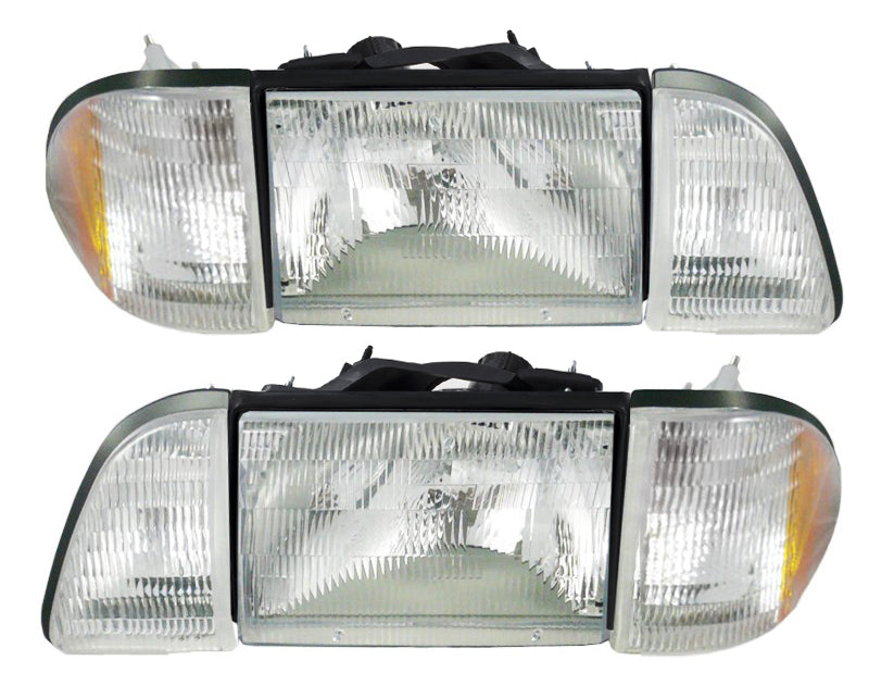 1987-1993 Ford Mustang GT LX 12 piece Stock Headlights w/ Mounting Upg ...