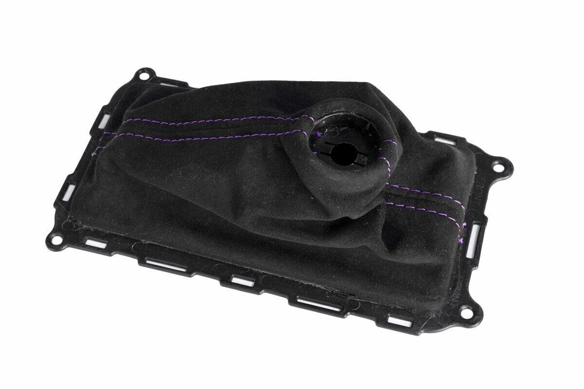 2011-2014 Mustang 6-Speed Roush Alcantara Black Shift Boot w/ Purple S ...
