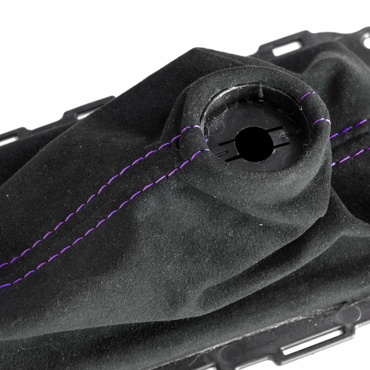 2011-2014 Mustang 6-Speed Roush Alcantara Black Shift Boot w/ Purple S ...