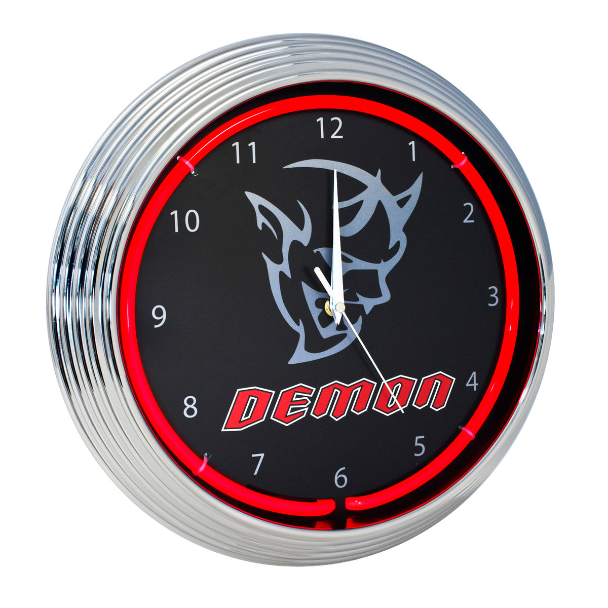 Dodge Challenger Demon SRT Black Neon Lighted Clock w/ Red Illuminatio ...