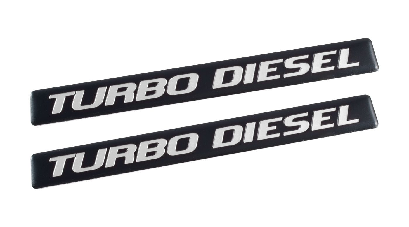 Ford F150 F250 F350 Super Duty Truck 5" Turbo Diesel Black & Silver Em ...