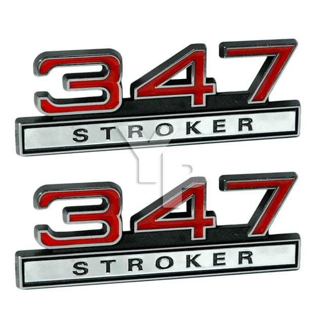 347 347ci Stroker 5.7 Liter Engine Emblem Logo Badge Red & Chrome - 4 ...