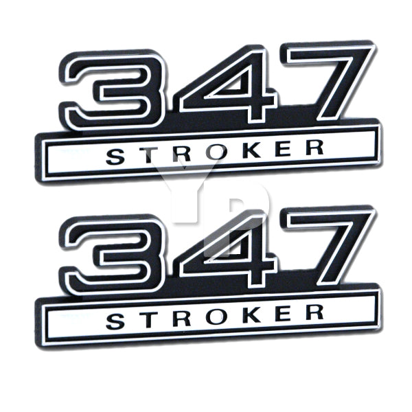 347 347ci 5.7 Liter Stroker Engine Emblem Badge Chrome & Black - 4" Lo ...