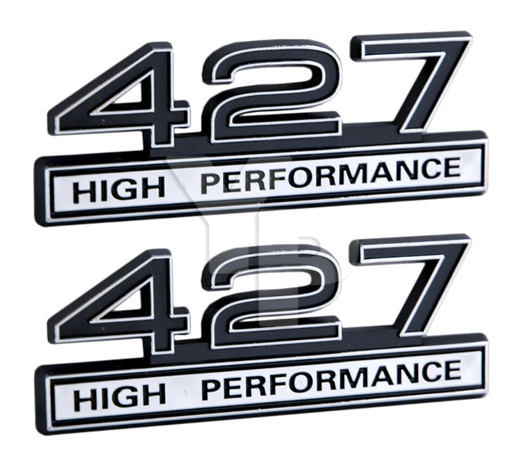 427 7.0 Liter Engine High Performance Emblems in Chrome & Black - 4" L ...