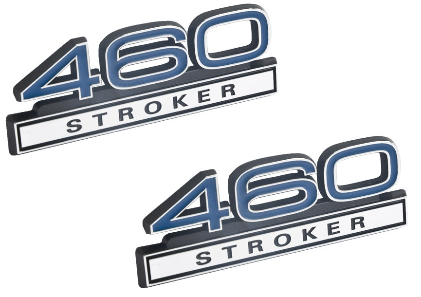 460 7.5 Liter Stroker Emblem Badge Logo in Blue & Chrome Trim - 4" Lon ...
