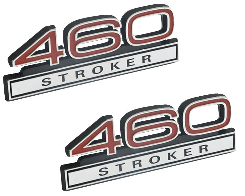 460 7.5 Liter Stroker Emblem Badge Logo in Red & Chrome Trim - 4" Long ...