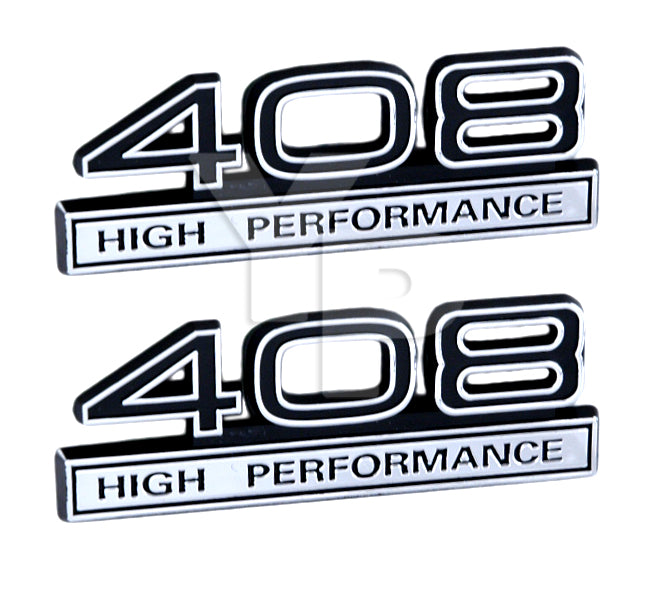 408 High Performance 6.6L Engine Emblems Badges in Chrome & Black - 4 ...