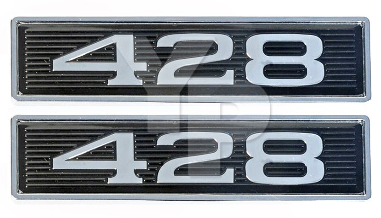 Vintage Style 7.0 428ci Engine Black & Chrome Plated Hood Scoop Emblem ...