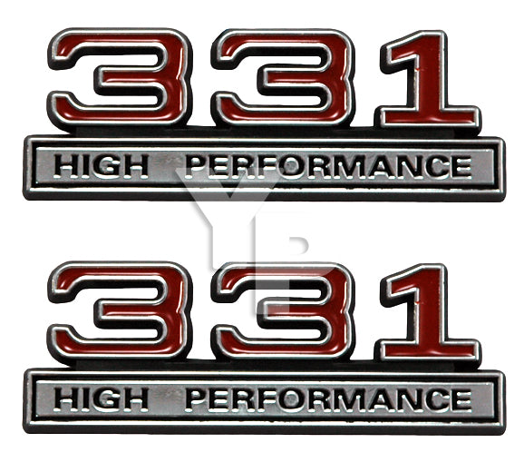 331 5.4 Liter Engine High Performance Emblems Badges Chrome & Red - 4 ...