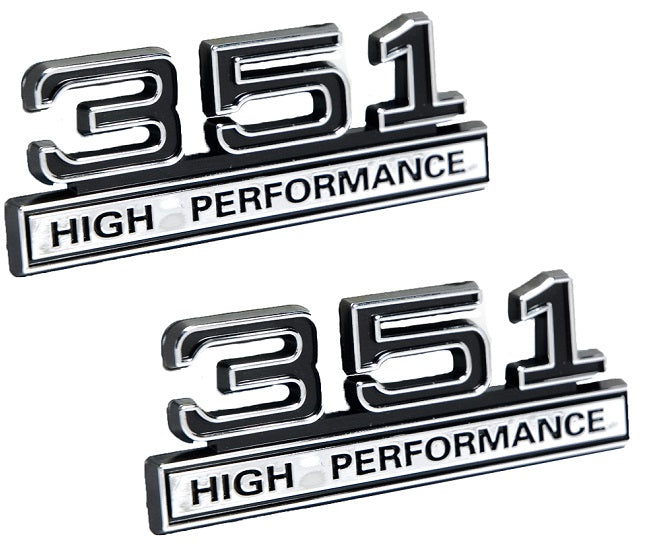 351 5.8 Engine High Performance Emblem Logo Black & Chrome Trim - 4" L ...
