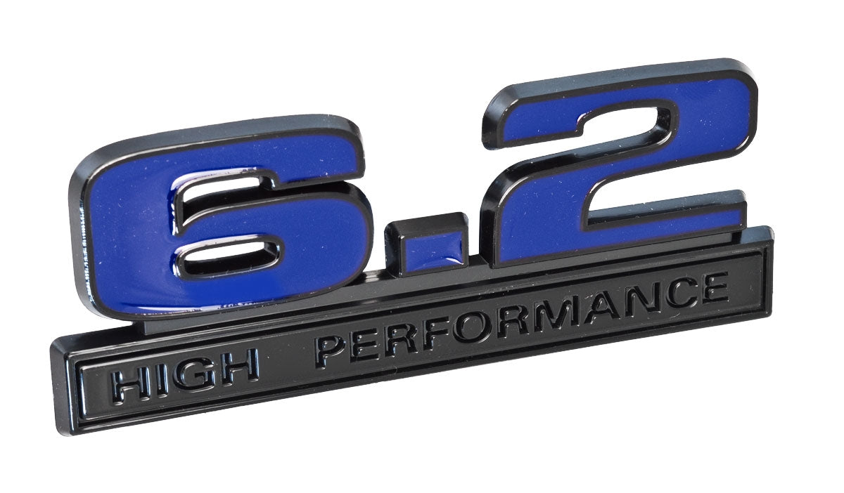Ford Mustang Blue 6.2 High Performance Fender Emblem w/ Black Trim 5 ...