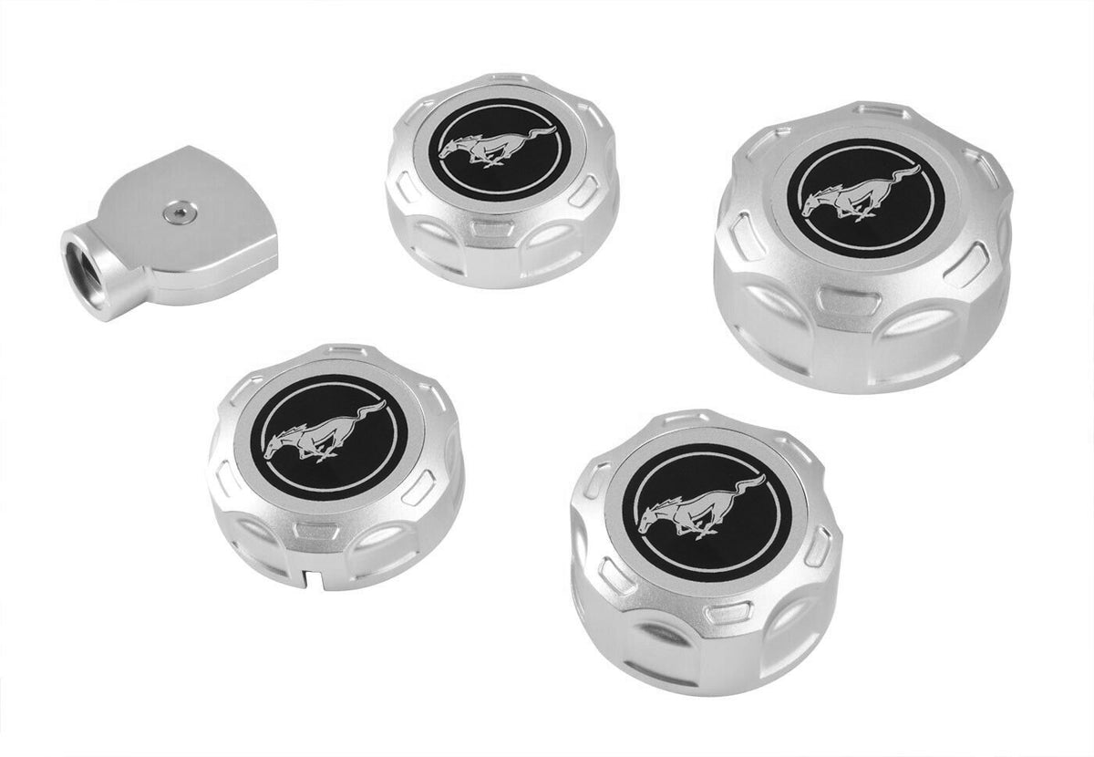 2018-2023 Mustang GT & I4 5pc Billet Engine Caps Cover Set Running Hor ...