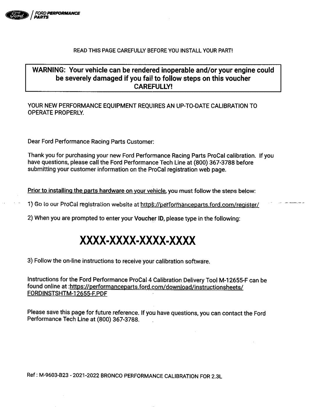 2024-2025 Ranger Raptor 3.0 Genuine Ford OEM M-9603-REB30 Calibration — Blue Oval Industries