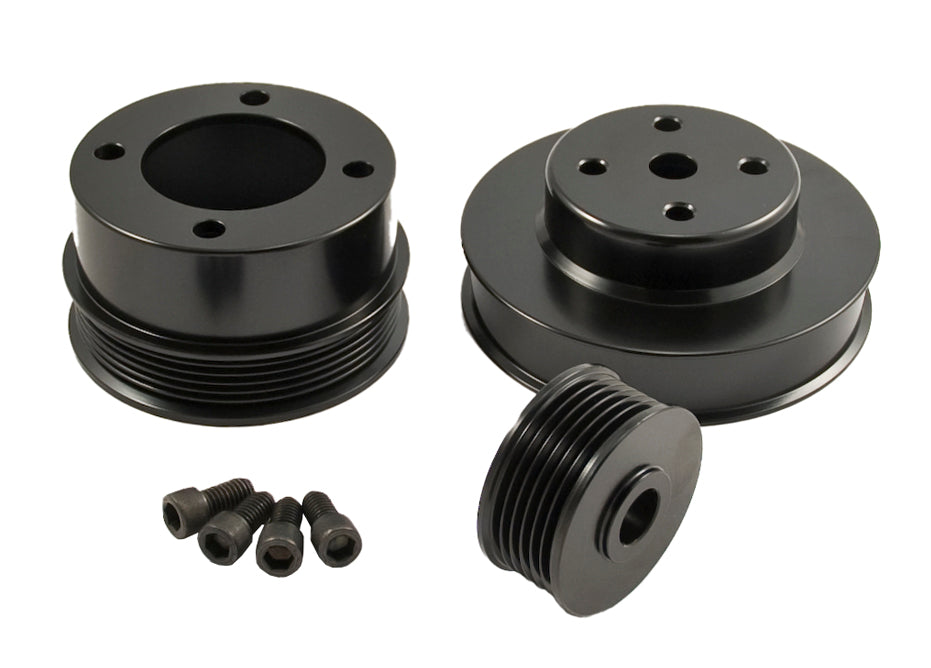 1986-1993 Mustang GT LX 5.0 302 BLACK Billet 3pc Underdrive Pulleys 15 ...