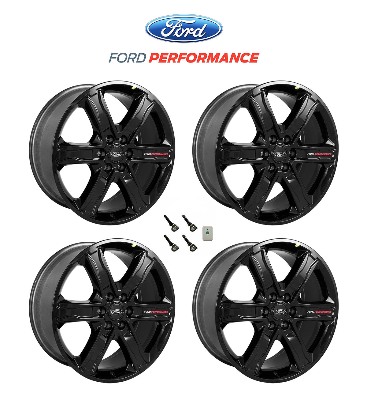 2015-2023 F-150 Ford Performance OEM 22" x 9.5" Gloss Black Wheels Set ...