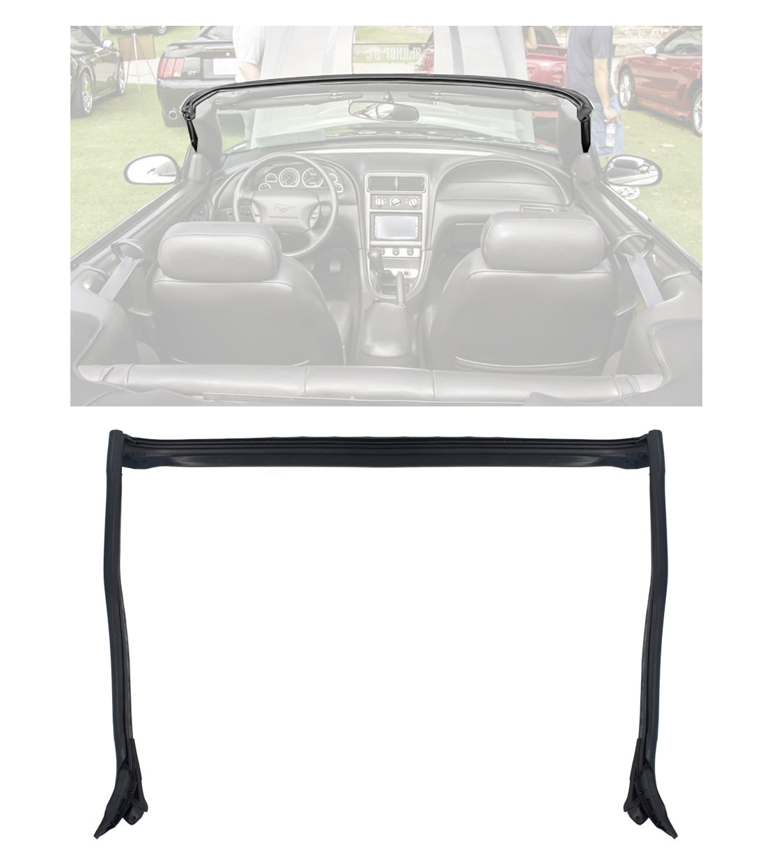 2001-2004 Ford Mustang & Cobra Convertible Top Header Rubber Weatherst ...